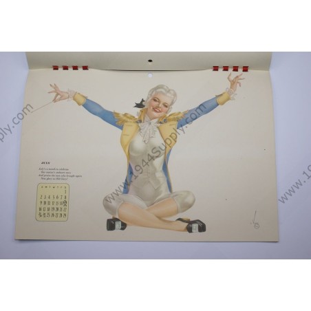 Varga Pin Up Calendar of 1944 & envelope