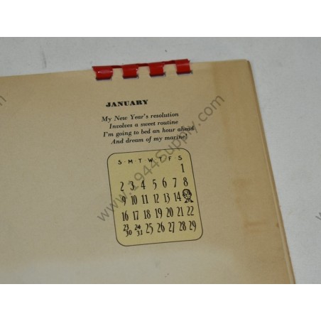 Varga Pin Up Calendar of 1944 & envelope