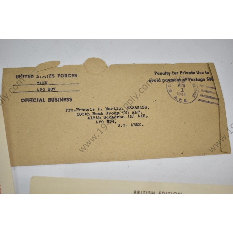 Original cartoon and letter from YANK office