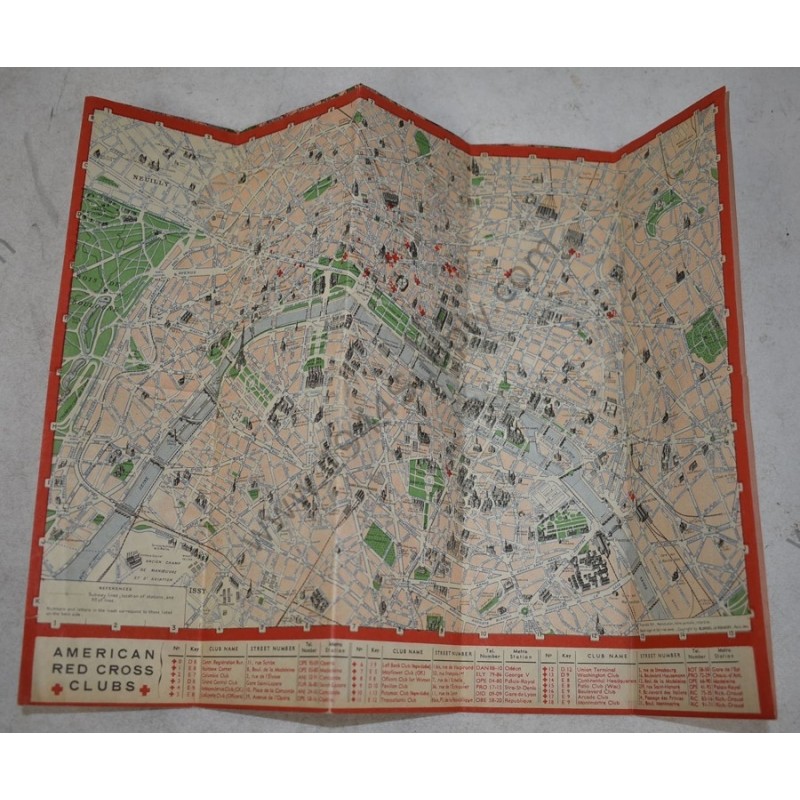 American Red Cross map of Paris