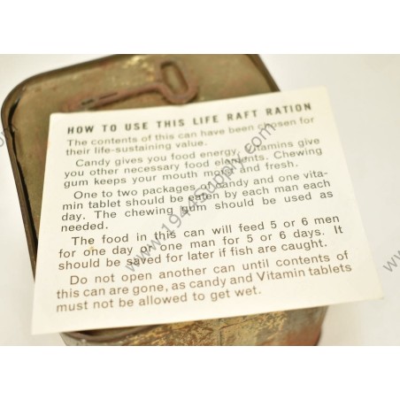 Life raft ration can